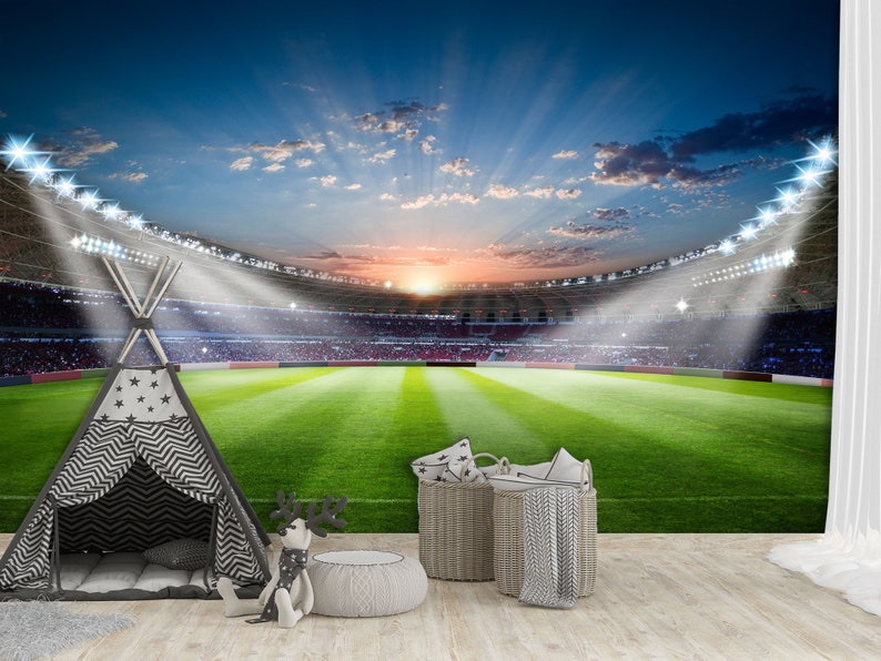 Football Stadium Mural Wall Art & Wallpaper Modern Football - Etsy