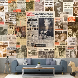 Creative Vintage Journal Wallpaper Newspaper Collage News & Self ...