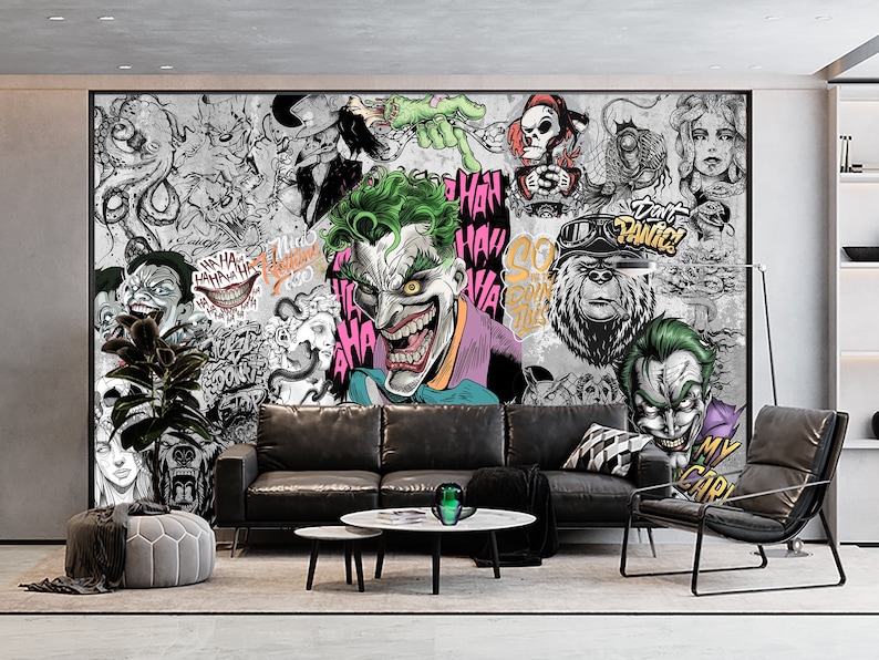 Comic Graffiti Wall Mural Wallpaper & Street Art Urban Original Collag ...