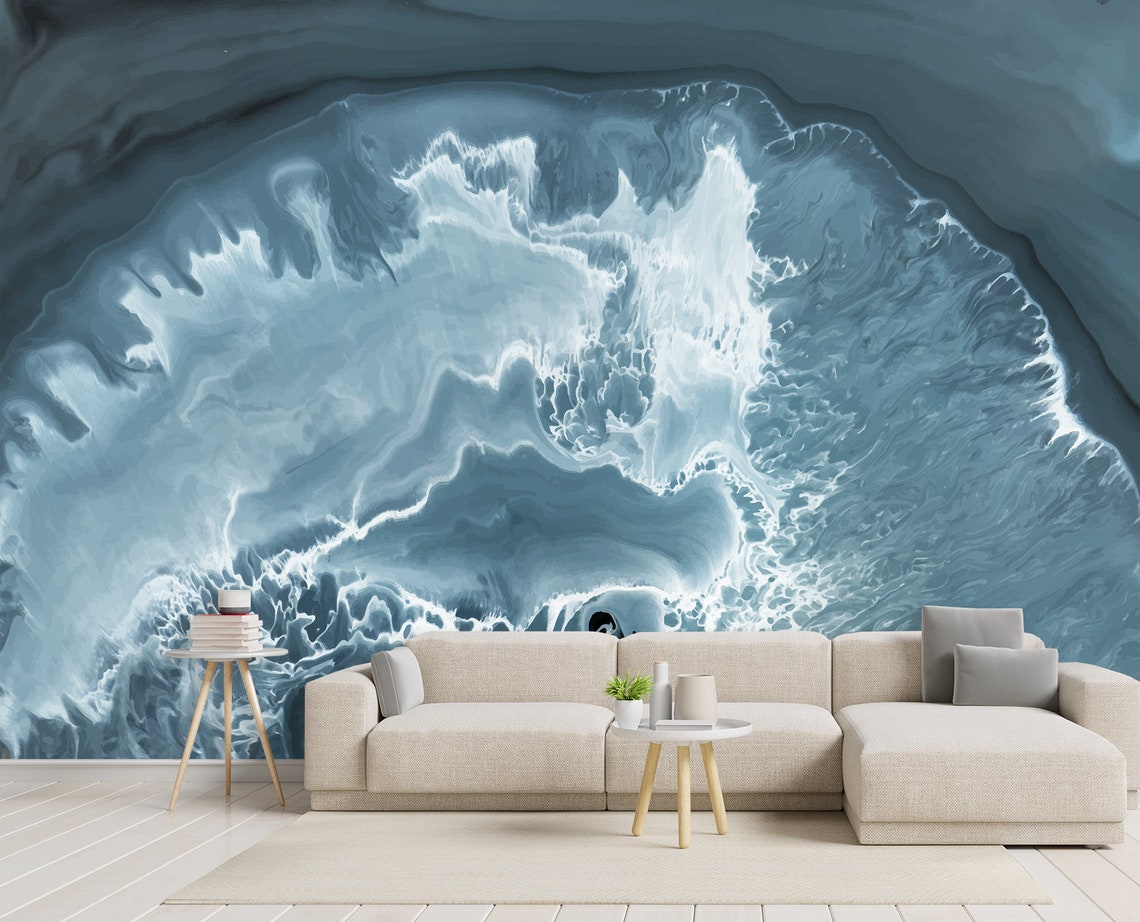 Mural Water Mural Underwater Wallpaper Abstract Mural Sea Wave - Etsy