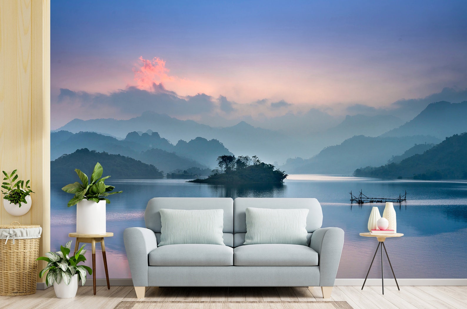 Mural Lake & Mountains Wallpaper Landscape Wall Art Peel and Stick ...