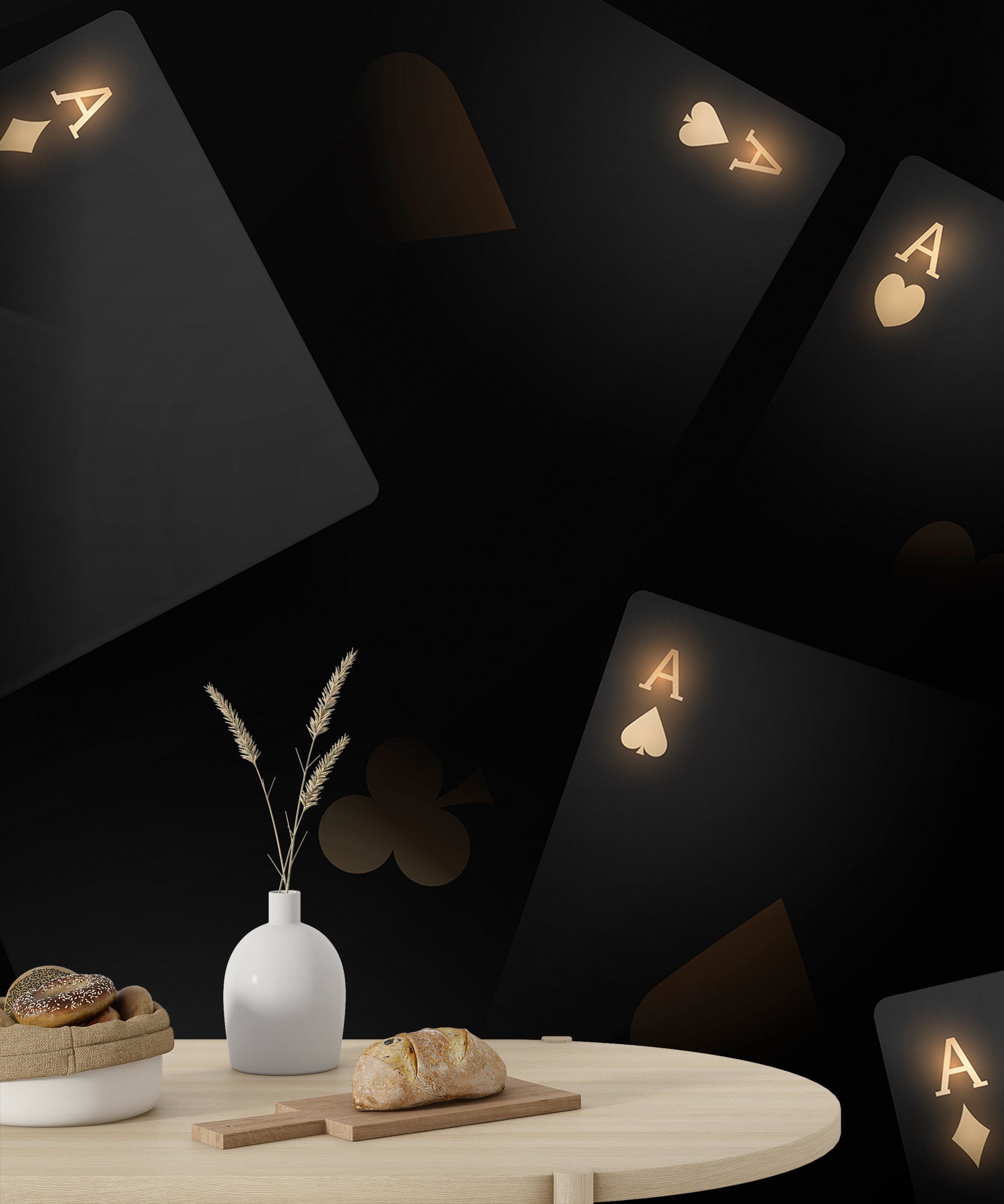 Poker Wallpaper Playing Cards Casino & Card Suits Self Adhesive Poker ...