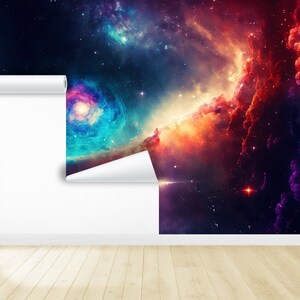 Space Wallpaper Wall Mural & Galaxy Cosmic Astronomy Universe Peel and ...