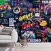Games Neon Wallpaper Wall Mural Video Gamer Playroom Wallpaper Teen ...