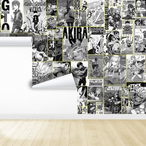 Comics Cartoon Anime Wallpaper & Mural Manga Pop Art Collage Movie Peel ...