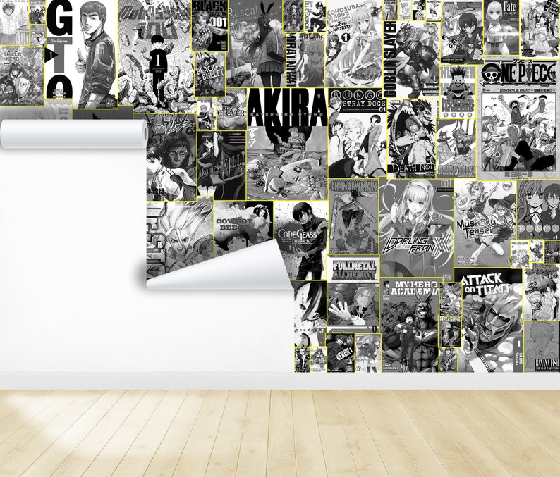 Anime Manga Collage Wallpaper, Peel and Stick Mural - Etsy