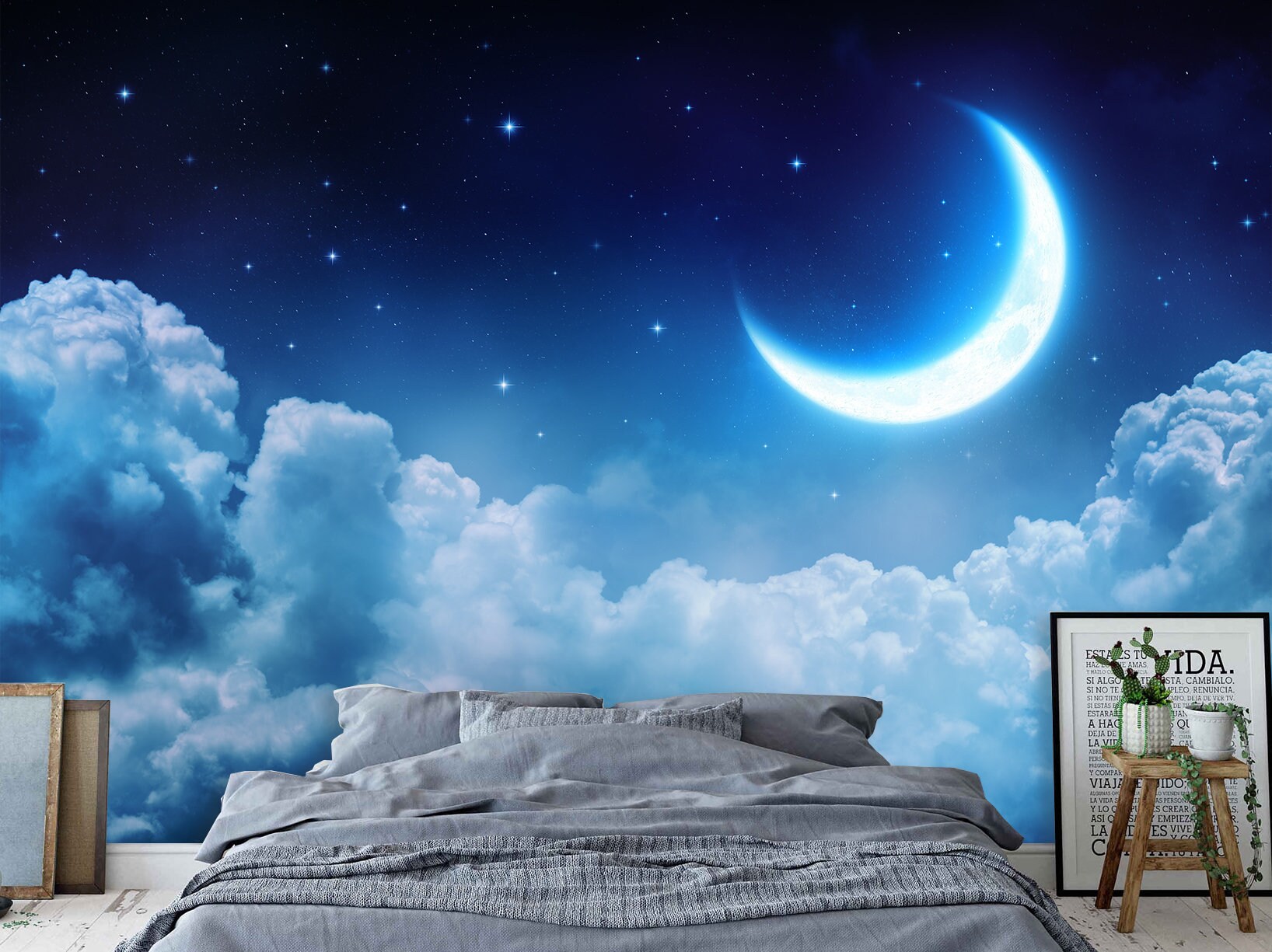 Night Sky Wallpaper Murals Meteors And Stars Wall Mural | Wallsauce UK
