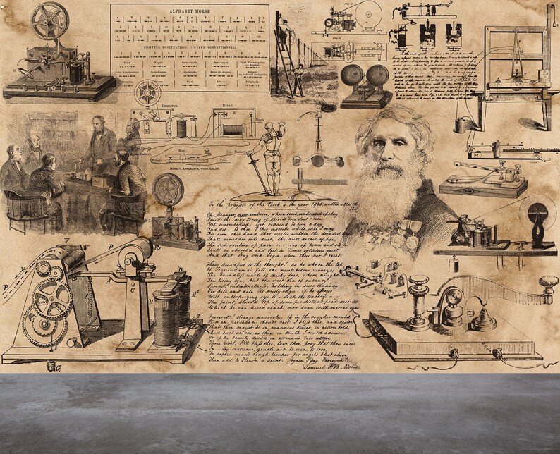Scientist Engineer Wall Art Inventor & Wallpaper Samuel Morse - Etsy