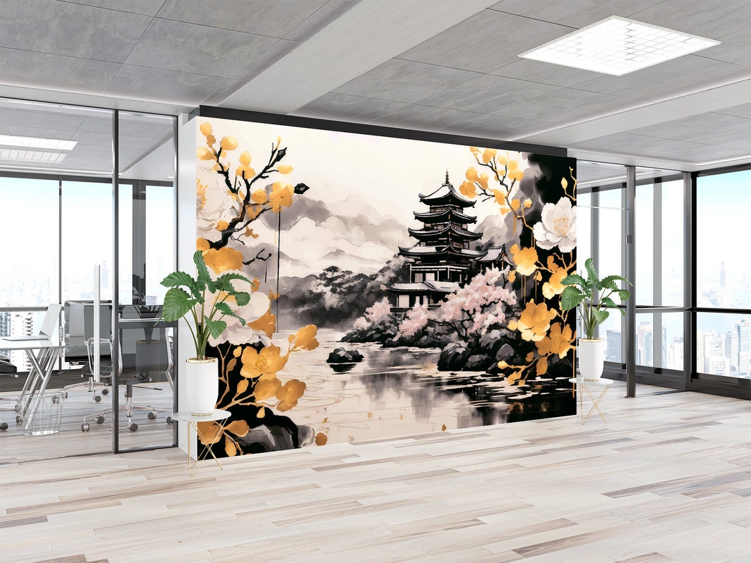 Sakura Flowers Japanese Wallpaper Asian Nature Wall Mural & Mount and ...