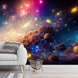 Rainbow Galaxy Wallpaper Deep Space & Star Clusters Galaxy Peel and ...