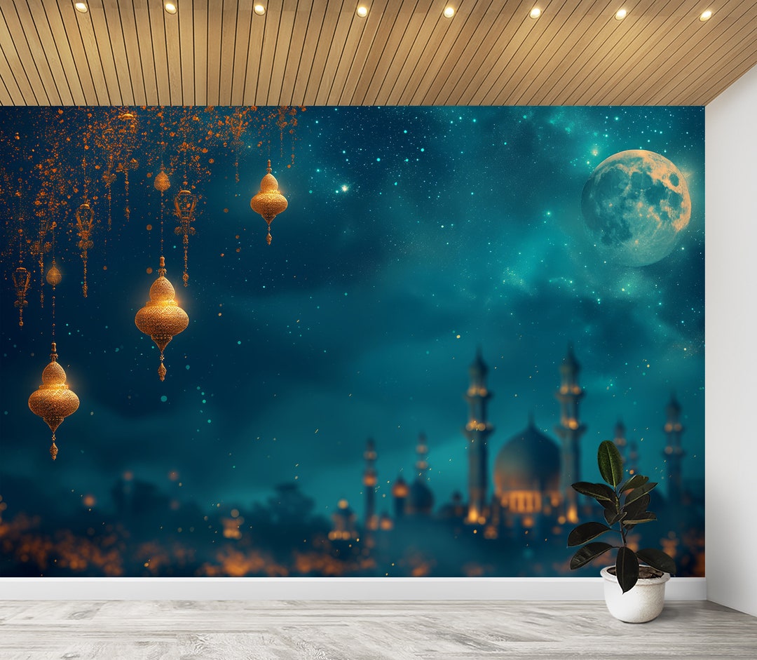 Lanterns Hanging From Tree Nights Wallpaper Wall Mural Print Peel and ...