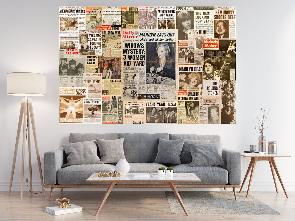 Creative Vintage Journal Wallpaper Newspaper Collage News & Self ...