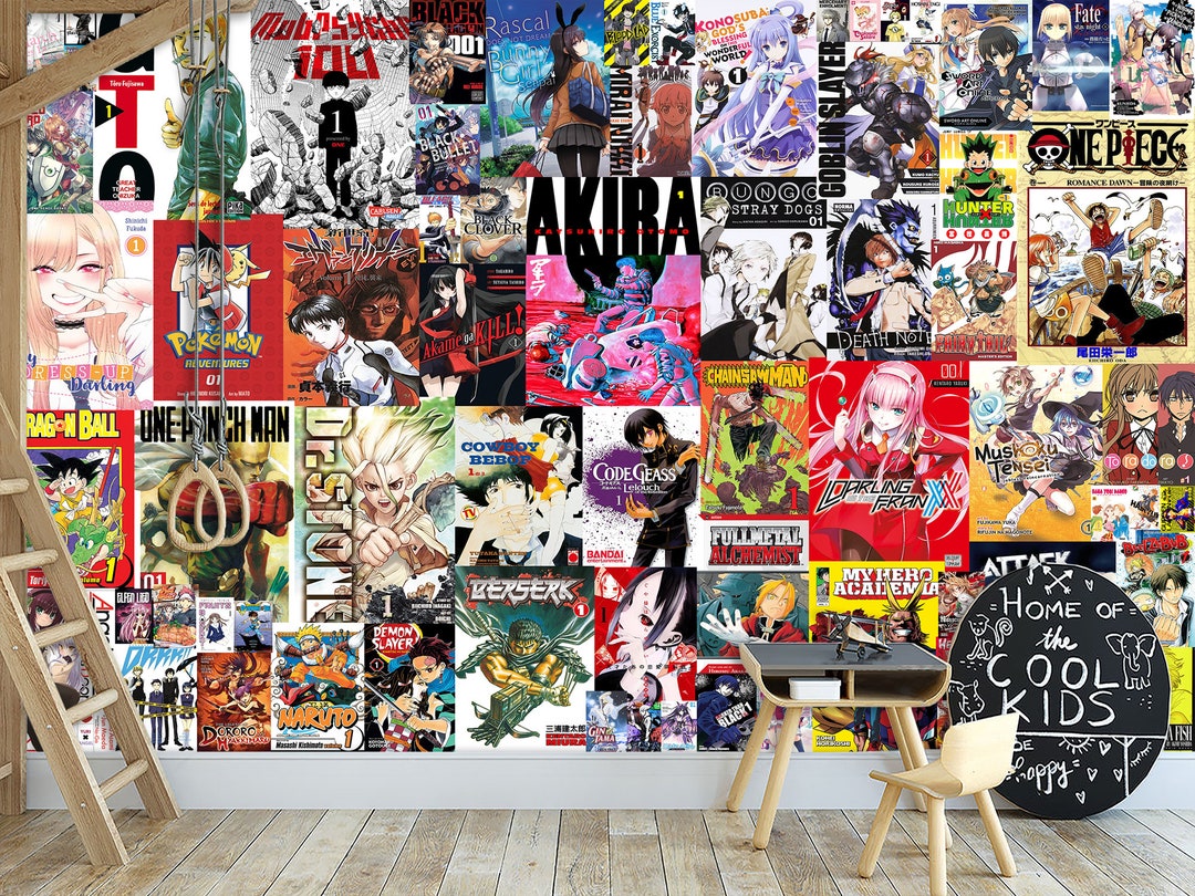 Comics Cartoon Wallpaper & Mural Anime Manga Collage Movie Peel and ...