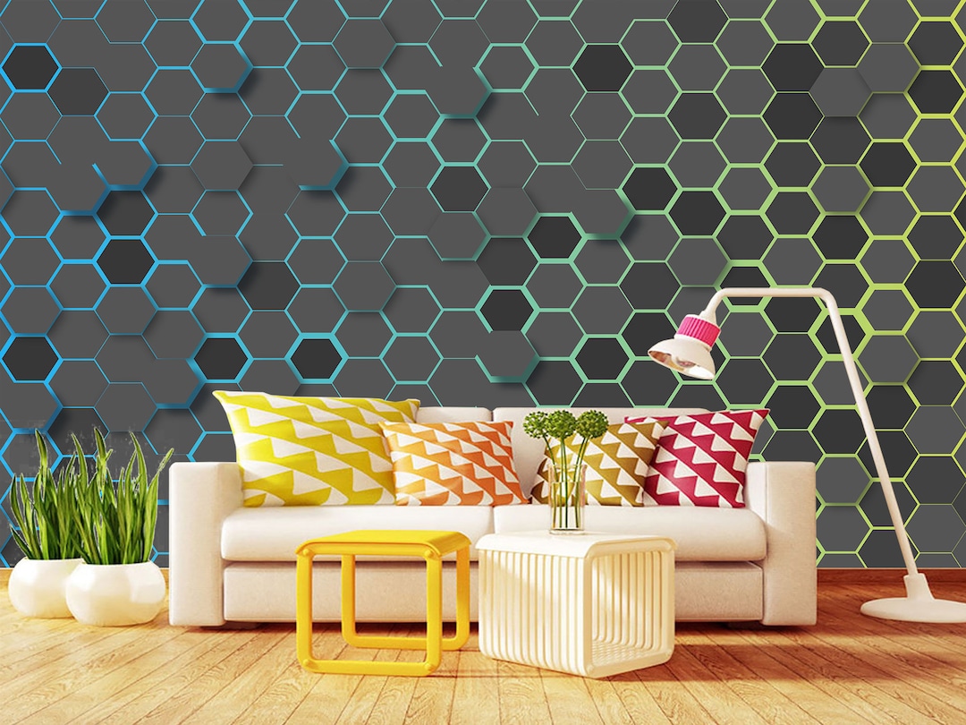 Luxury Hexagons Geometric Wallpaper & Modern Abstract Hexagon Figure ...