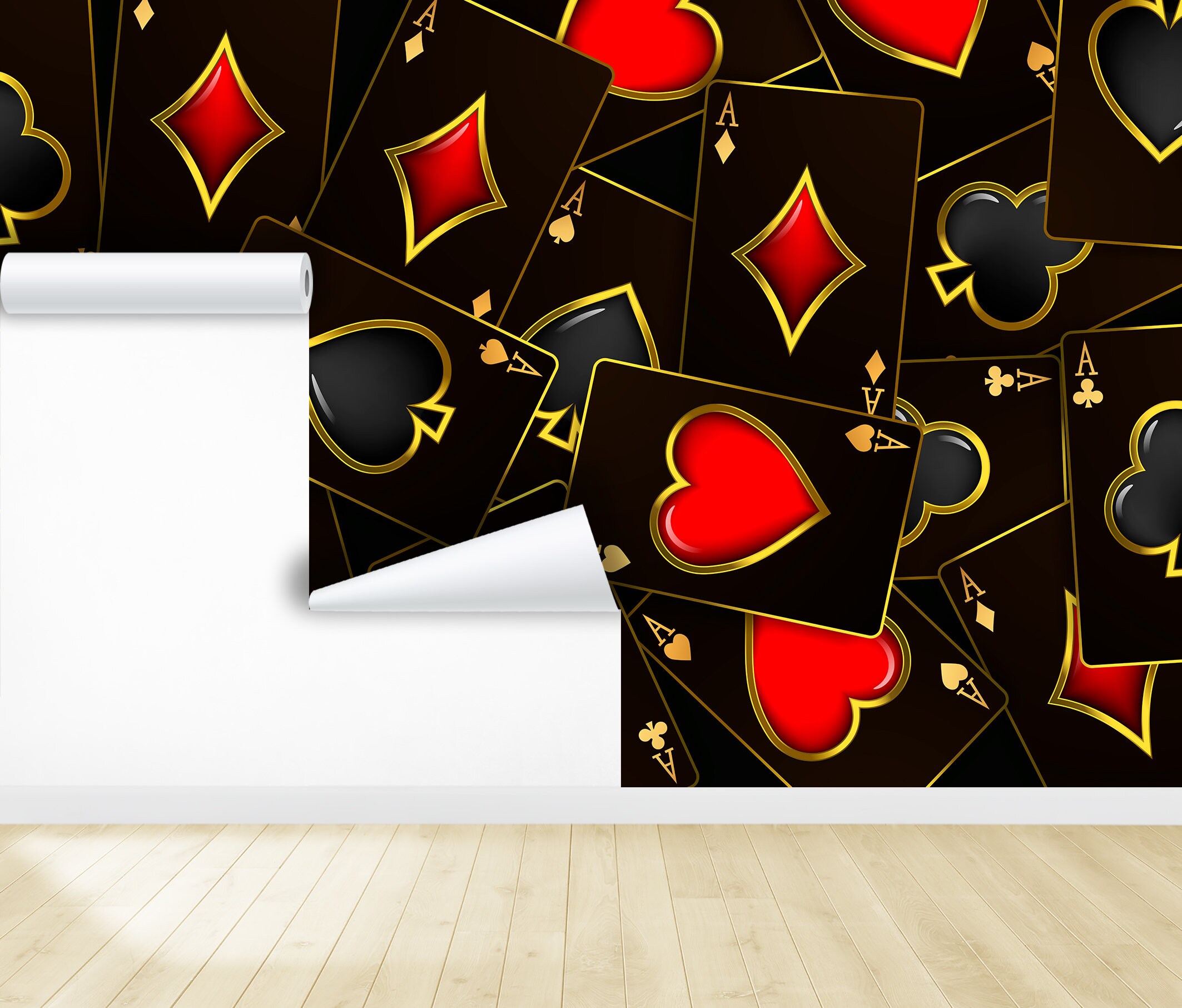 Playing Cards Wallpaper Poker Casino & Card Suits Self Adhesive Poker ...