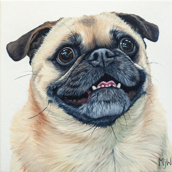 Pug Painting - Etsy