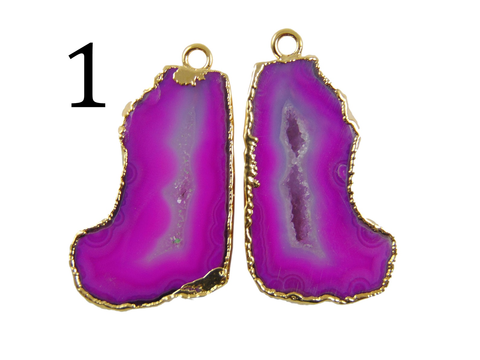 Natural Pink Geode Slice Druzy, DIY Geode Earring, Agate Geode ...