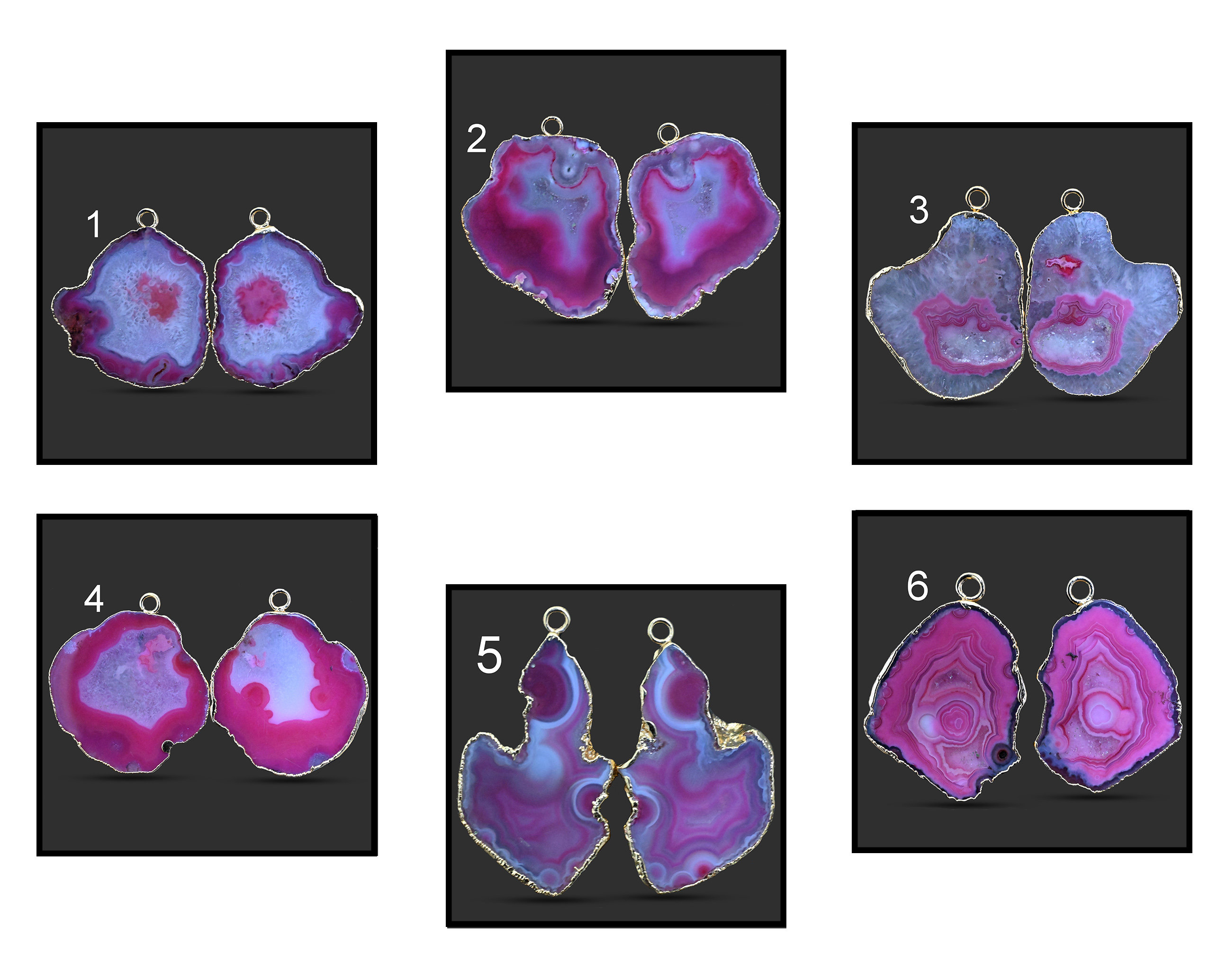 Rare Red DIY Geode Slice Pair DIY Earrings, Geode 24k Gold Plated ...