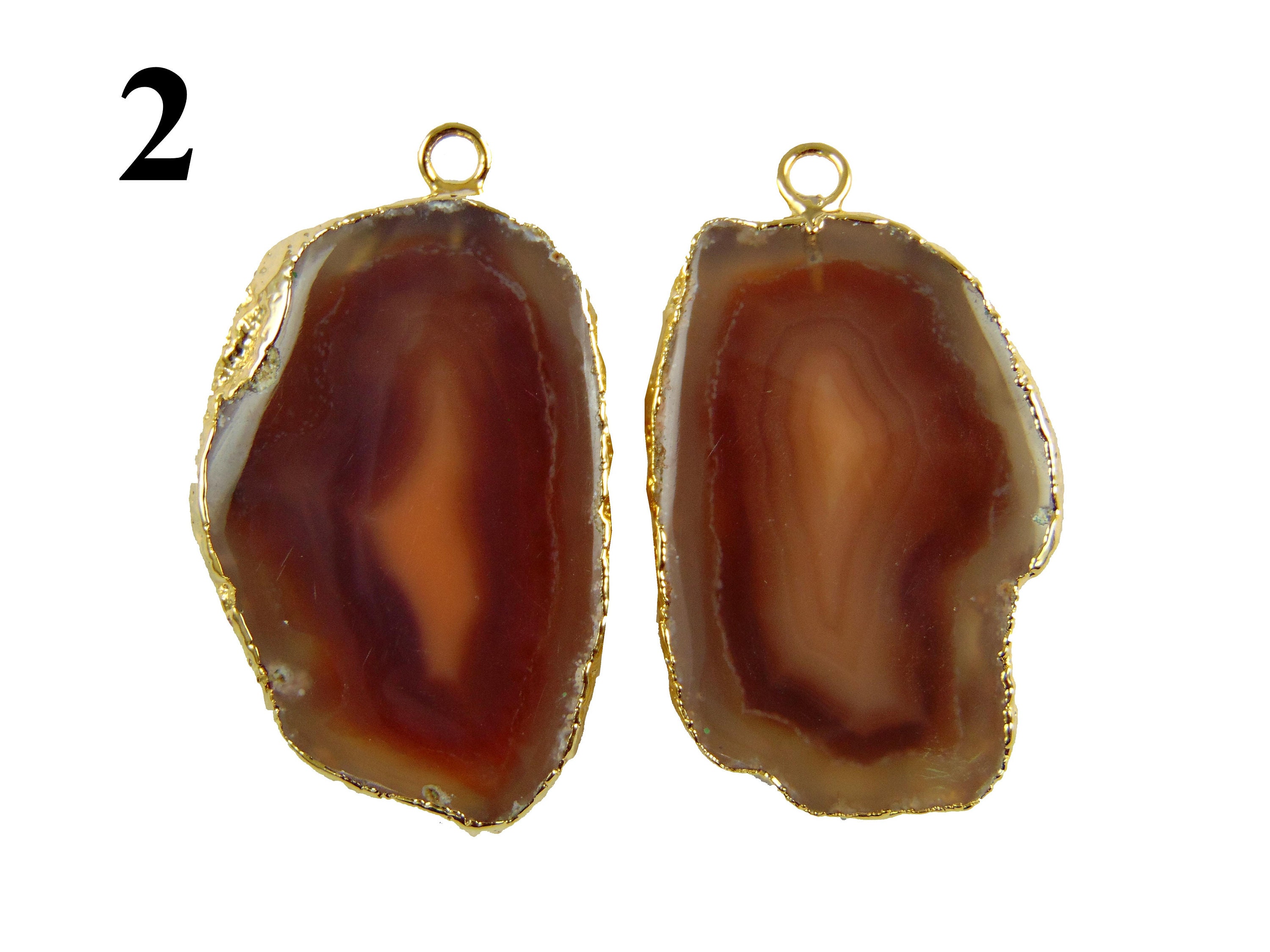 Amazing Orange Slice Agate Geode Druzy 24k Gold Electroplated | Etsy