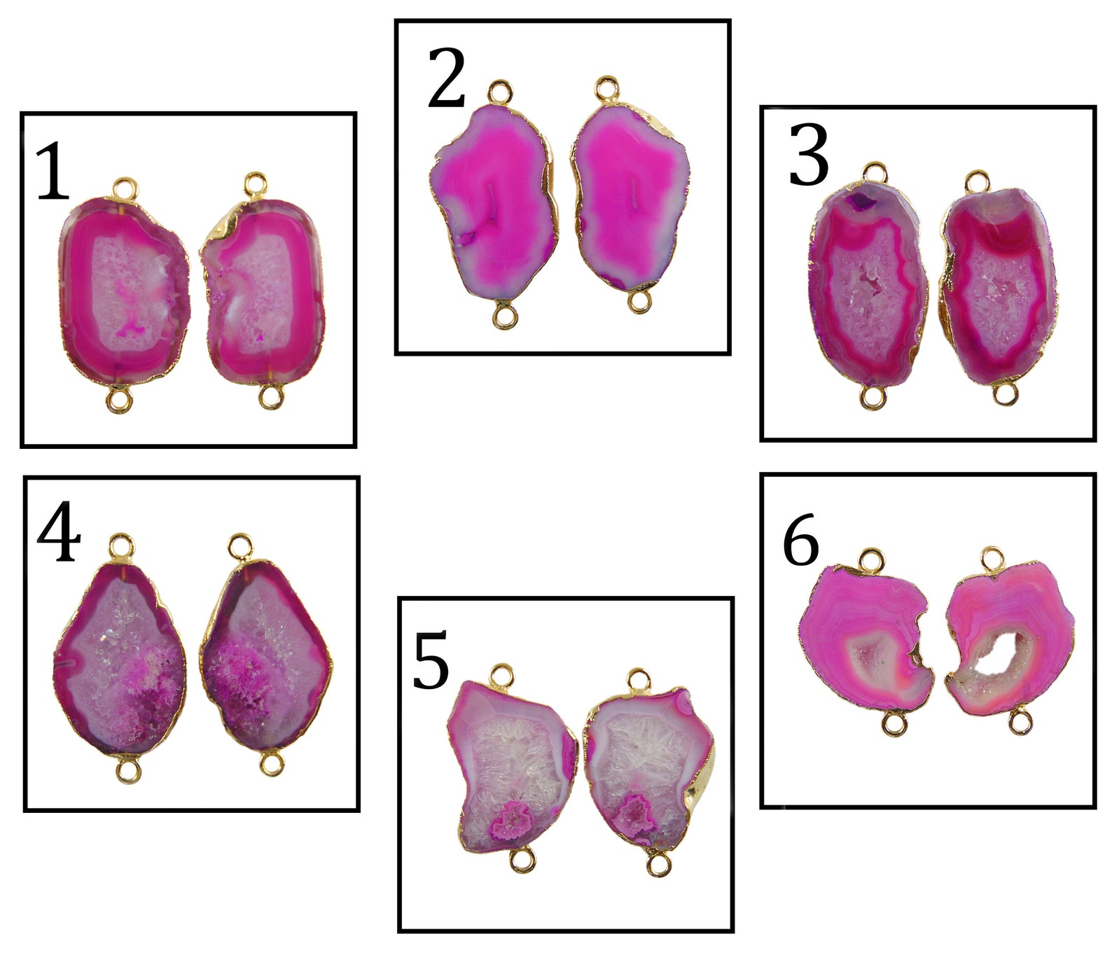 Geode Slice Pink Druzy DIY Geode Earrings Agate Geode | Etsy