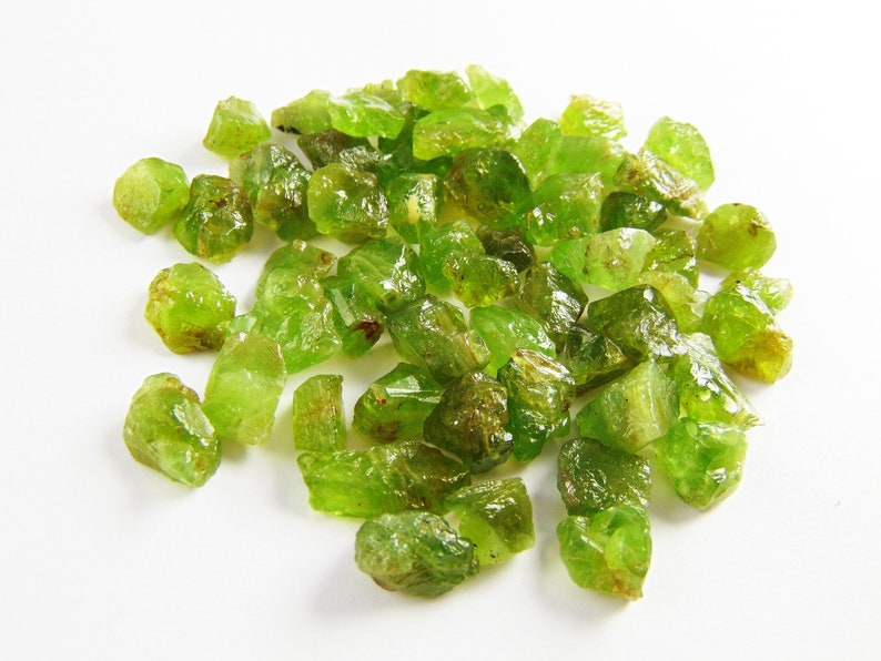 Green Rough Natural Peridot Rough Gemstones Small Peridot | Etsy