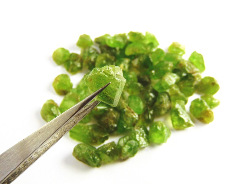 Green Rough Natural Peridot Rough Gemstones Small Peridot | Etsy