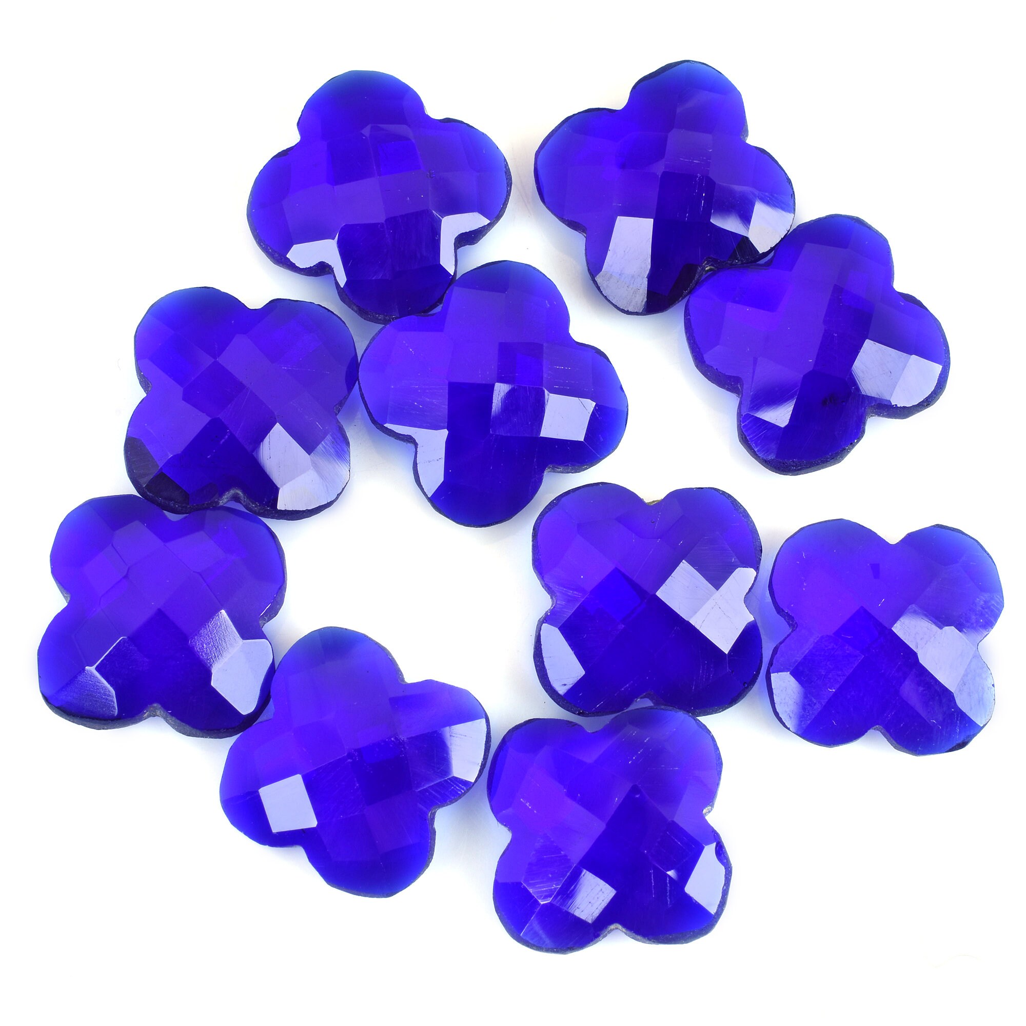 Ink Blue Quartz Faceted Clover Shape Hydro Gemstone Bezel | Etsy