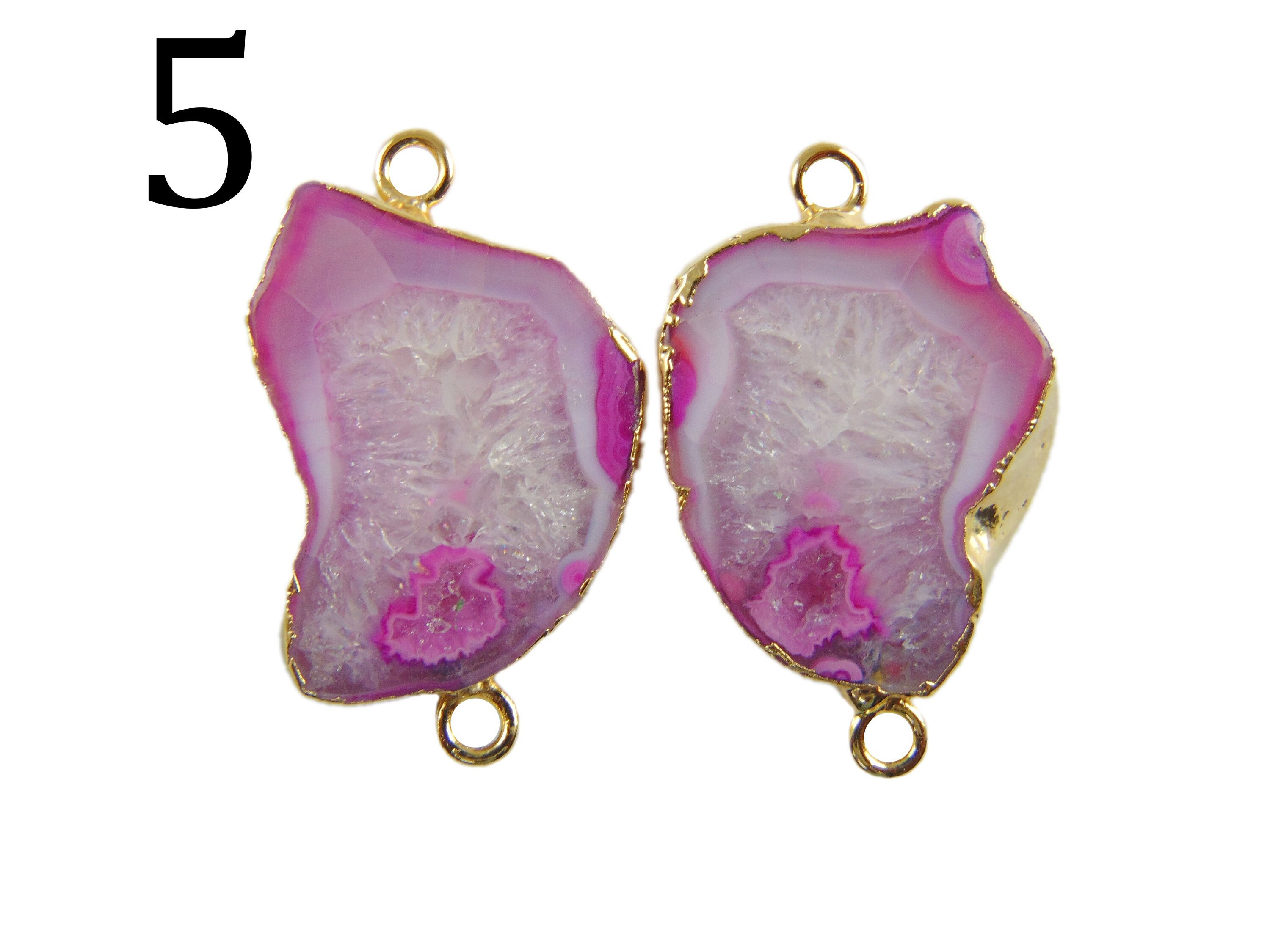 Geode Slice Pink Druzy DIY Geode Earrings Agate Geode | Etsy