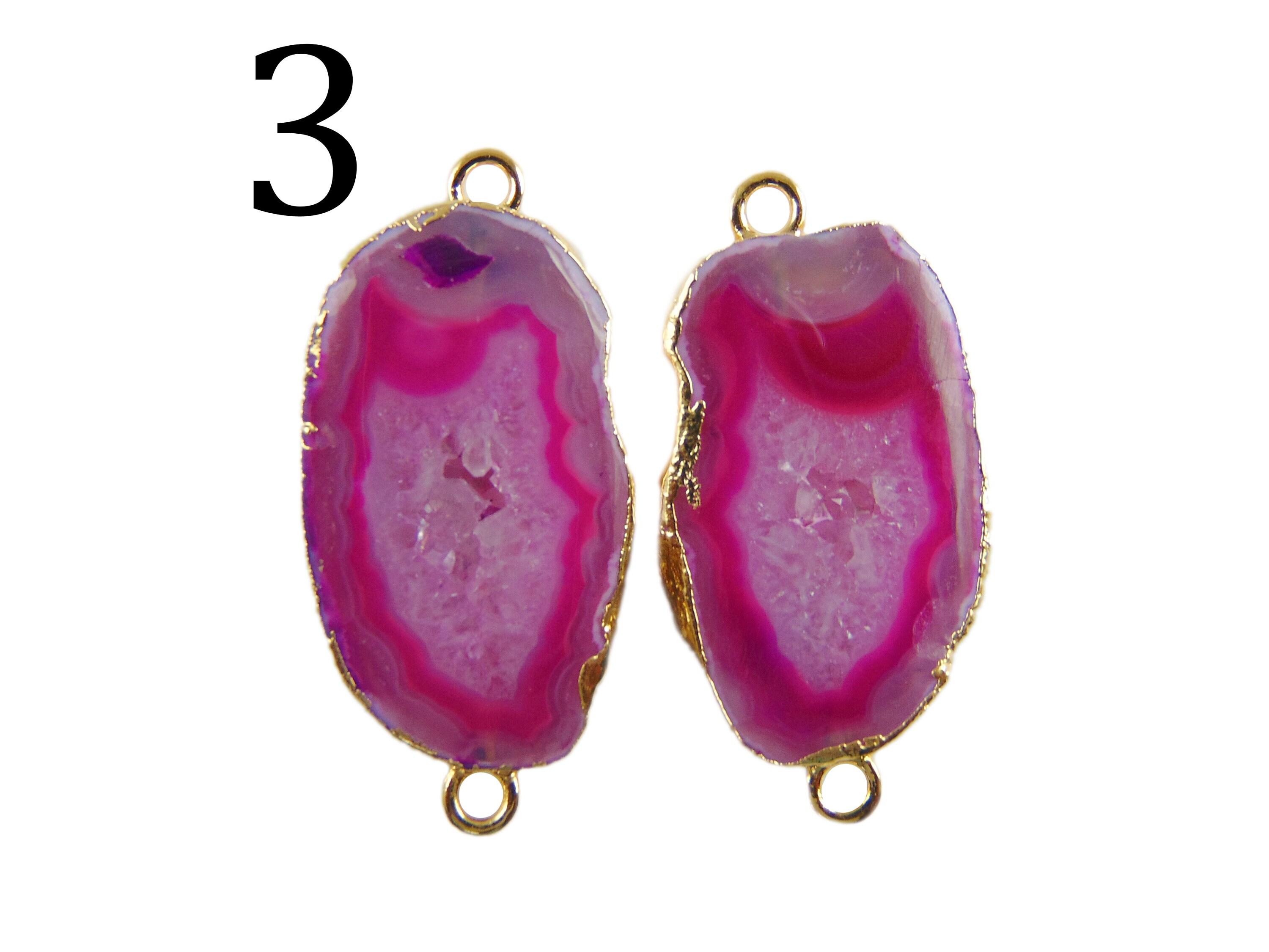 Geode Slice Pink Druzy DIY Geode Earrings Agate Geode | Etsy