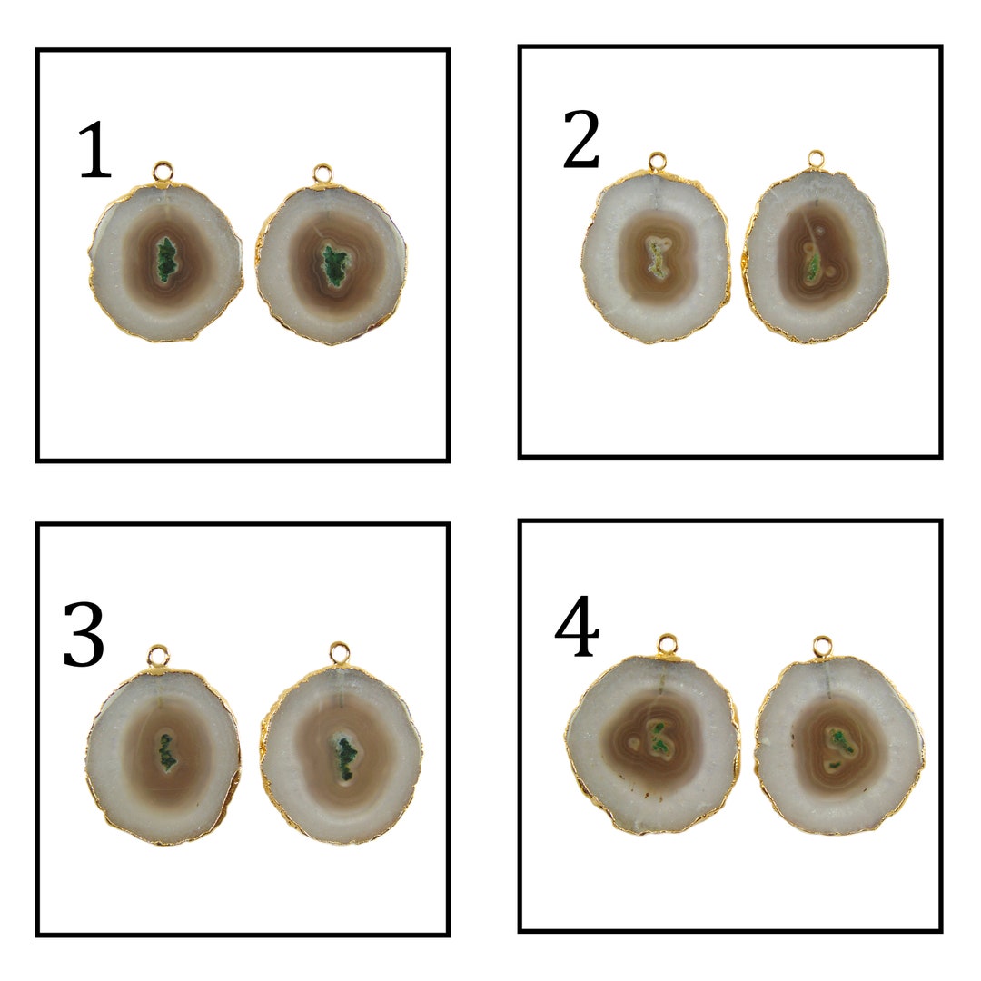 Rare White Solar Quartz 24k Gold Plated Connectors DIY Stalactite Pair ...