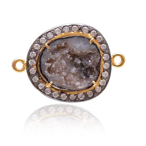 Brownish Black Geode Pave Diamond Druzy Cubic Diamond Pendant - Etsy