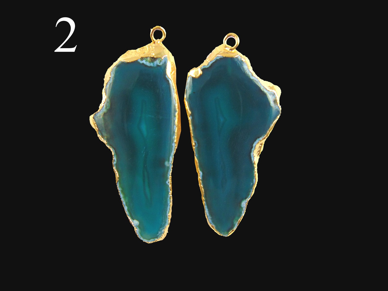 Blue Green Geode Slice Pairs Genuine Geode Slice Pairs | Etsy