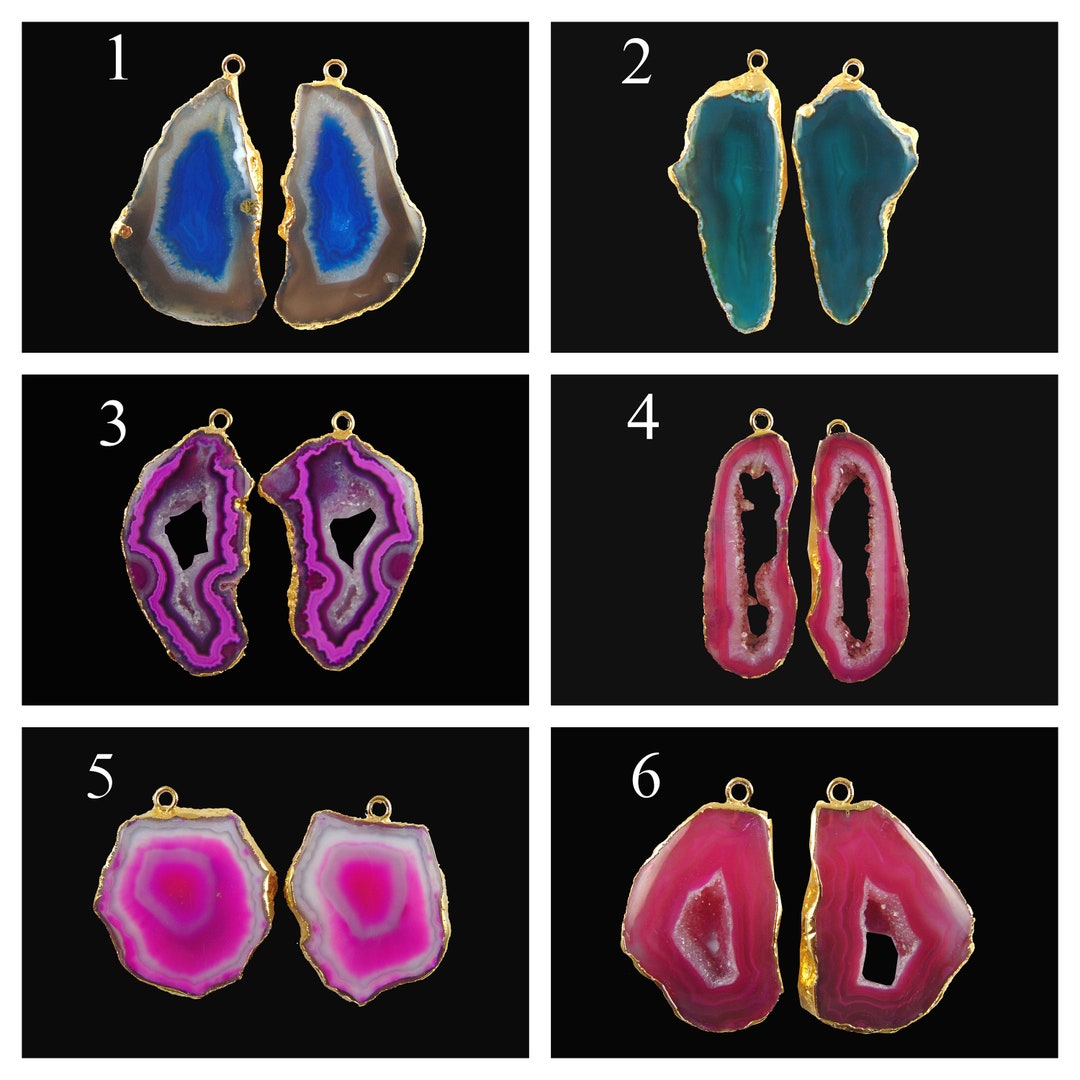 Blue Green Geode Slice Pairs Genuine Geode Slice Pairs - Etsy