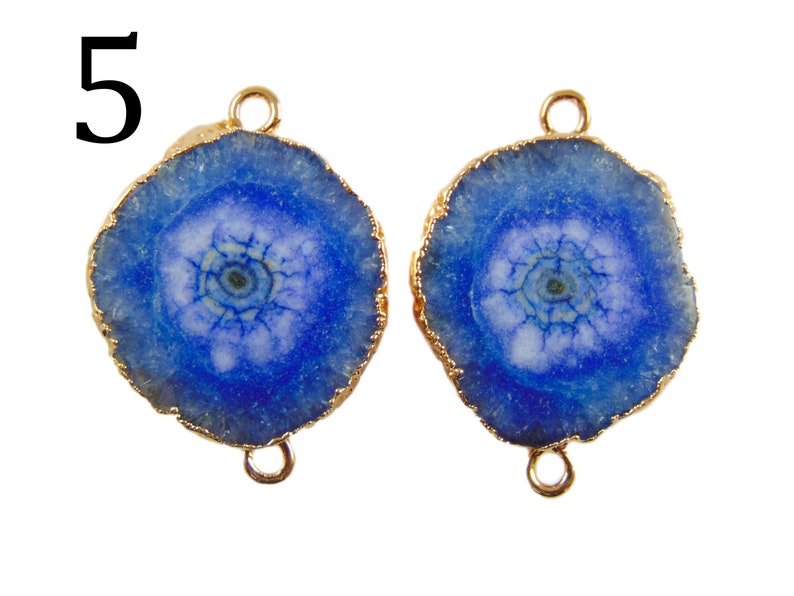 Real Blue Solar Quartz 24k Gold Plated Connectors DIY - Etsy