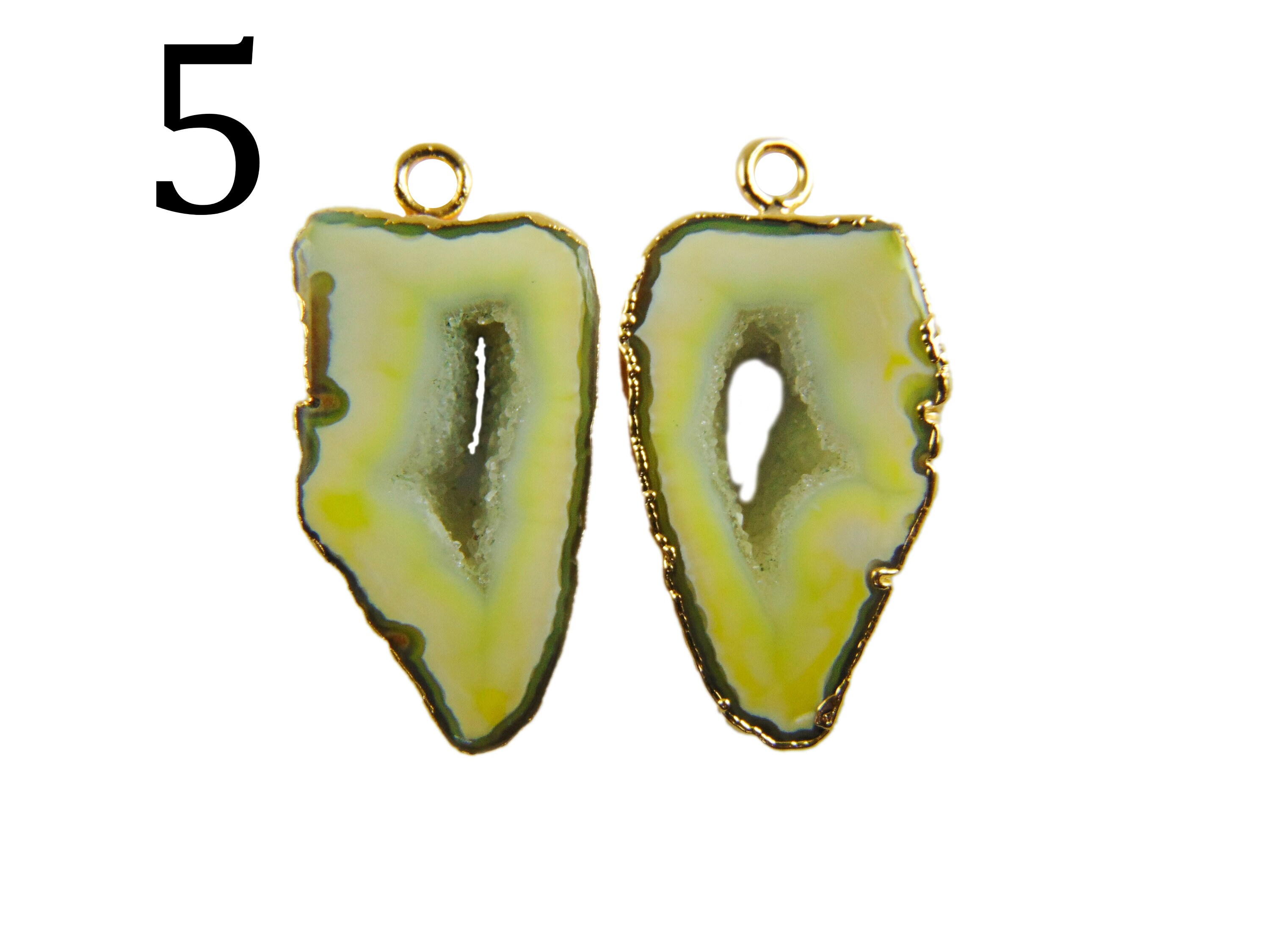 Amazing Yellow Geode Druzy DIY Geode Earring Agate Geode | Etsy