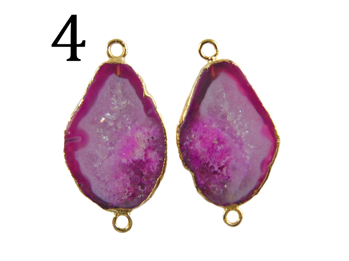 Geode Slice Pink Druzy DIY Geode Earrings Agate Geode | Etsy