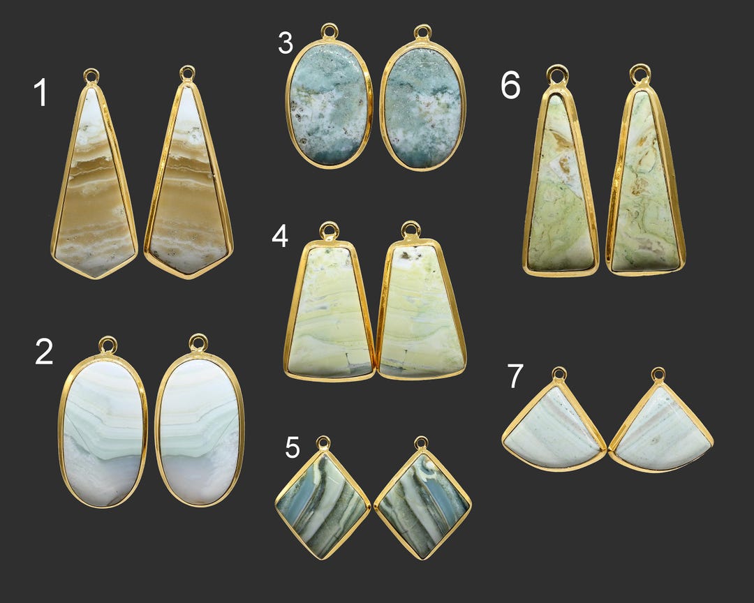 Gemstone DIY Earring Connector, 24k Gold Plated Earrings Pairs ...