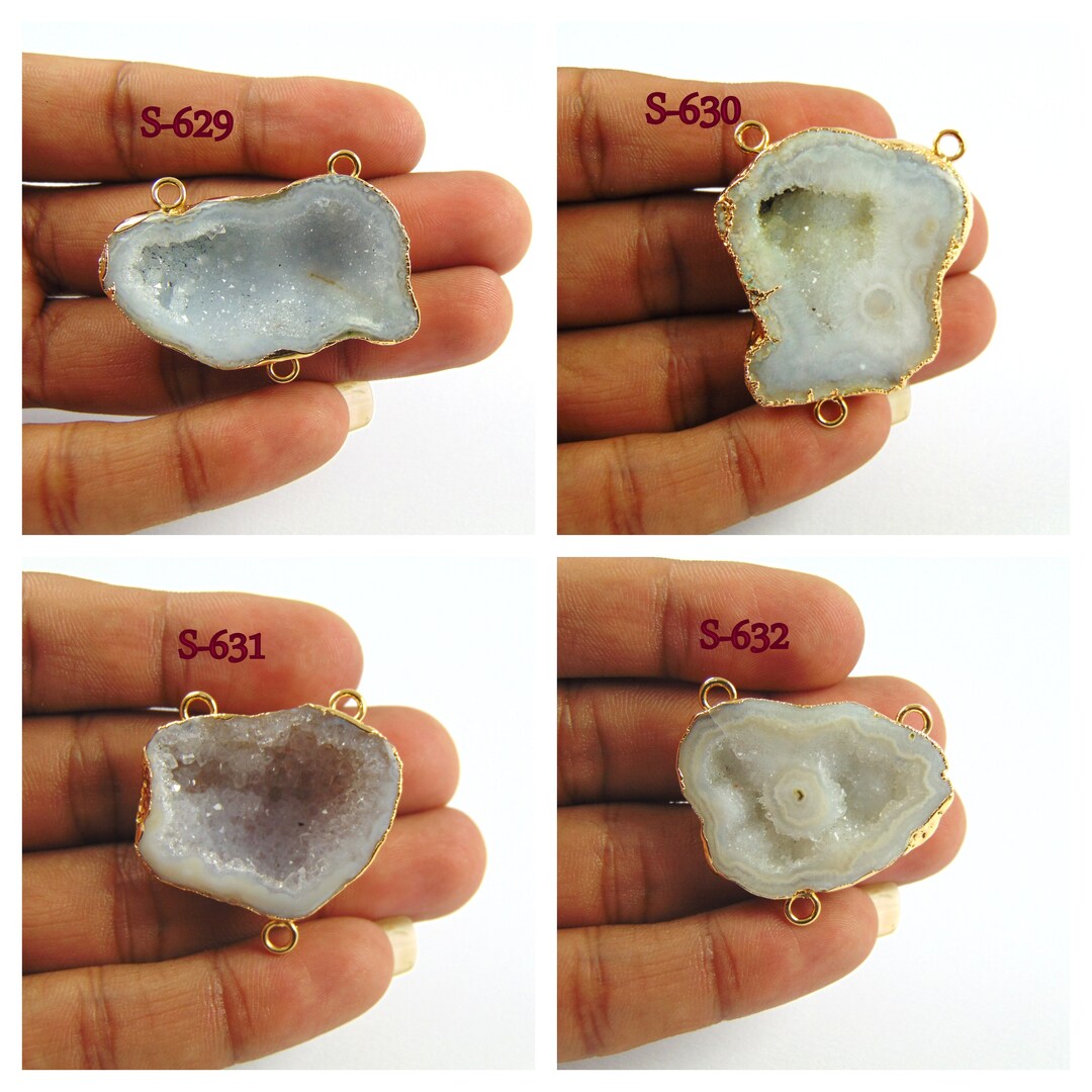 Agate Pendantdruzy Natural Gemstone Pendant Jewelry18k Gold - Etsy