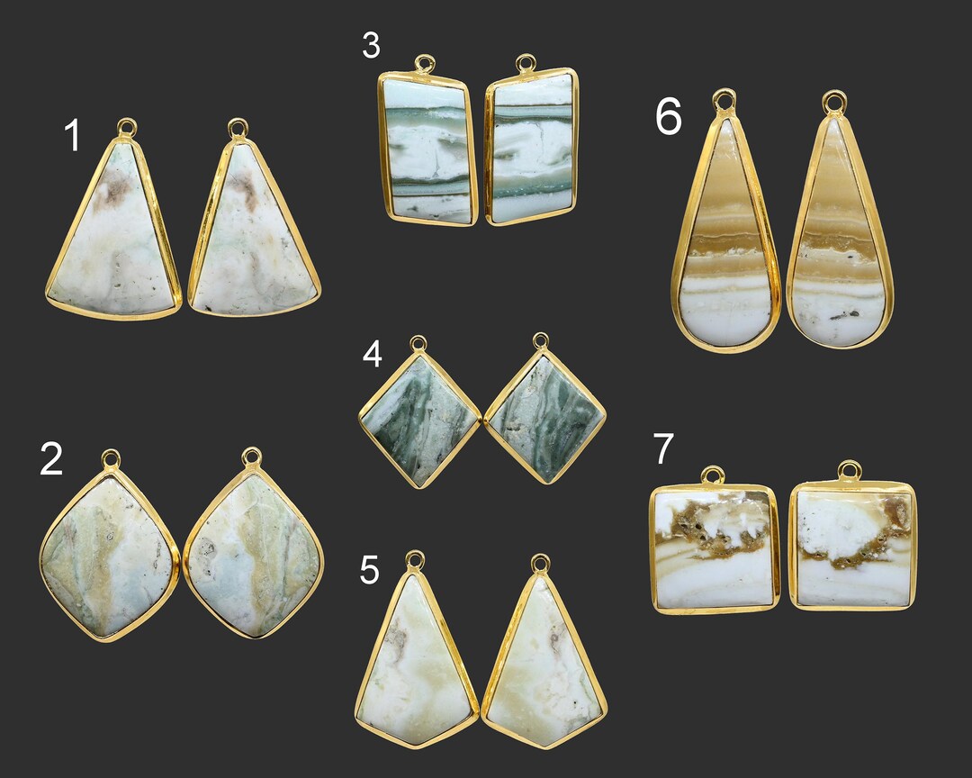 Gemstone DIY Earring Connector, 24k Gold Plated Earrings Pairs ...