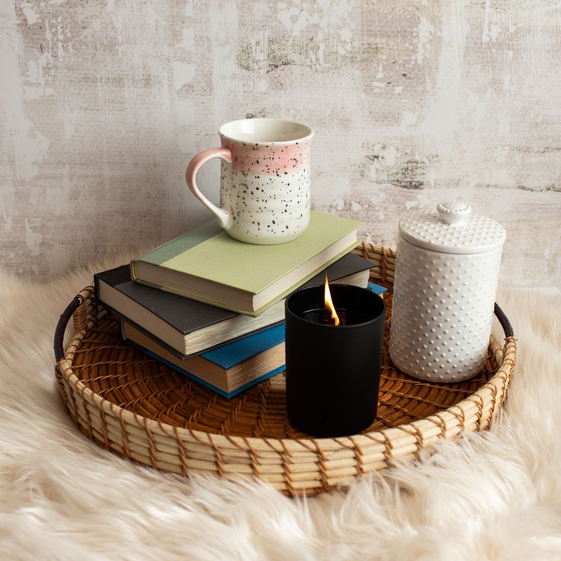 Round Rattan Tray Extra Large With Handles 16.9 Inch for - Etsy