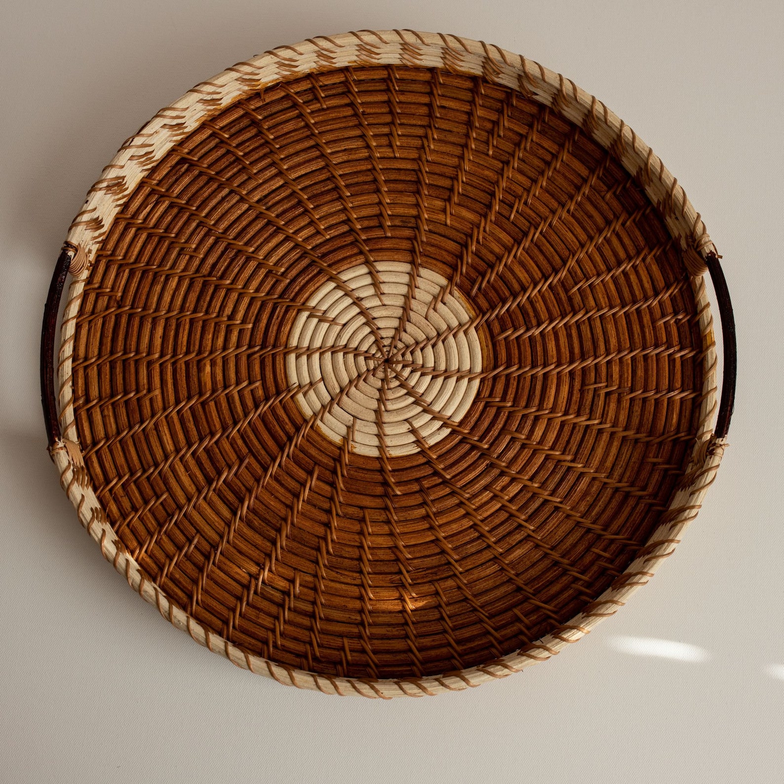 Round Rattan Tray Extra Large With Handles 16.9 Inch for - Etsy