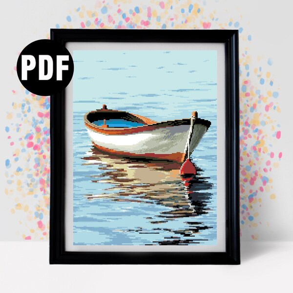 Boat Cross Stitch - Etsy