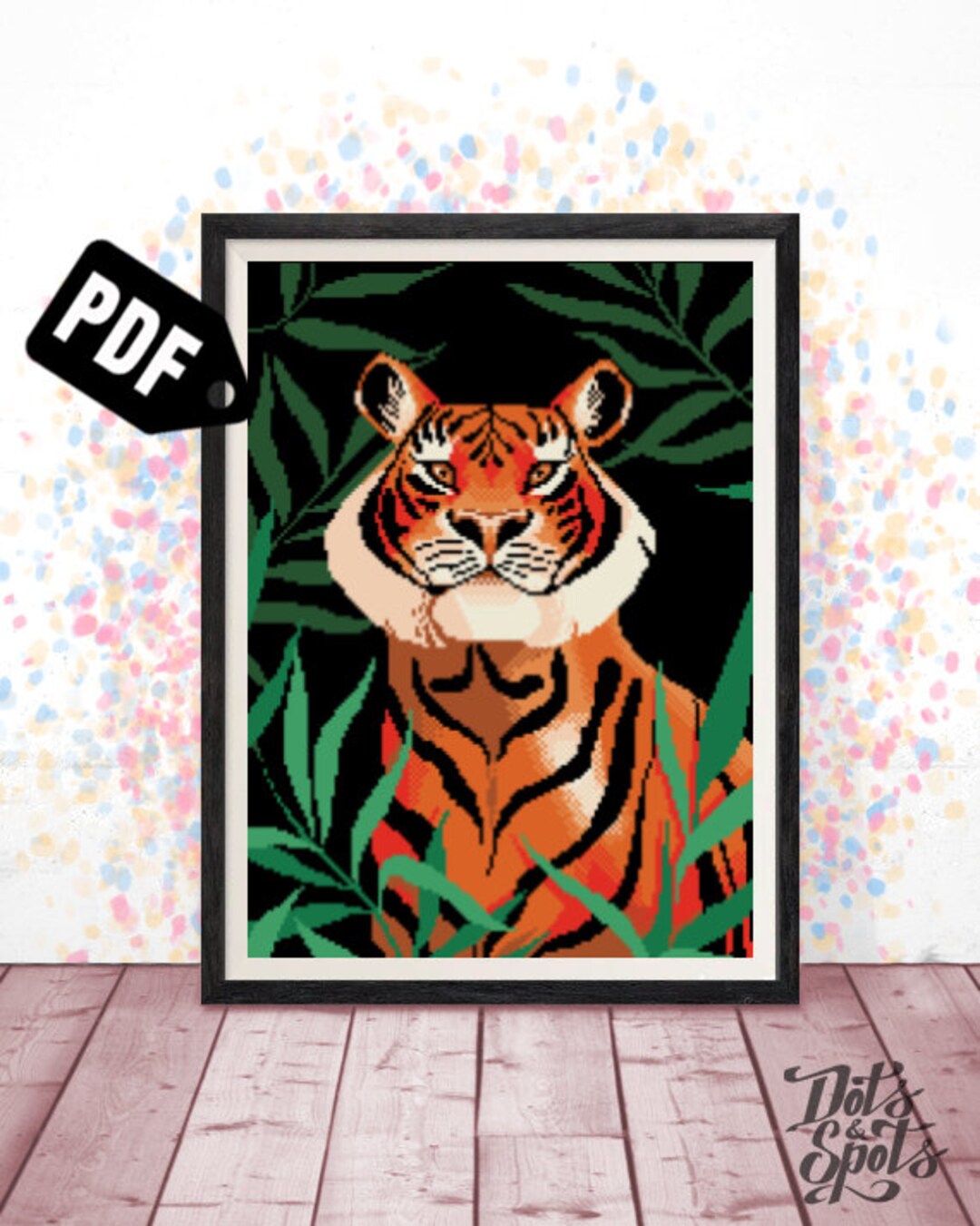 Tiger Cross Stitch Pattern - Funny Animal - Easy Cross Stitch - Simple ...