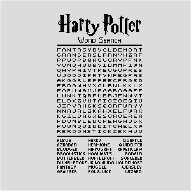 Word Search Cross Stitch Pattern Embroidery Needlepoint | Etsy