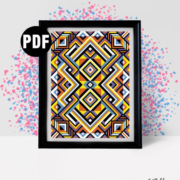 Geometric Cross Stitch Pattern - Etsy