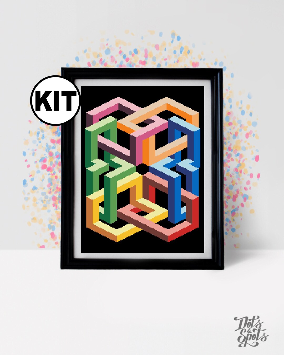 Cross Sitch Kit for Beginner - Needlepoint - Embroidery - Geometric ...