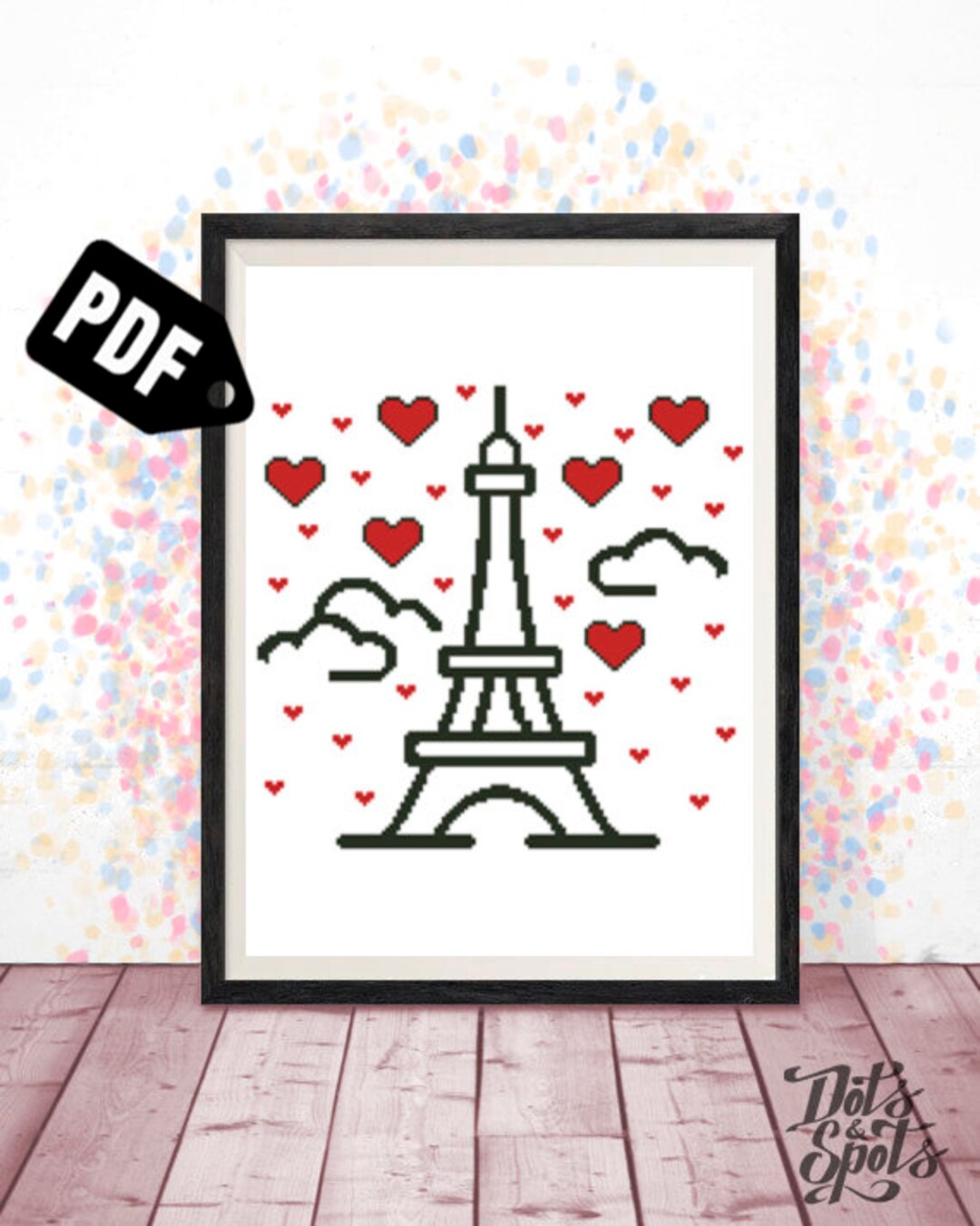 Paris Cross Stitch Pattern-eiffel Tower-city-france-love-cute ...
