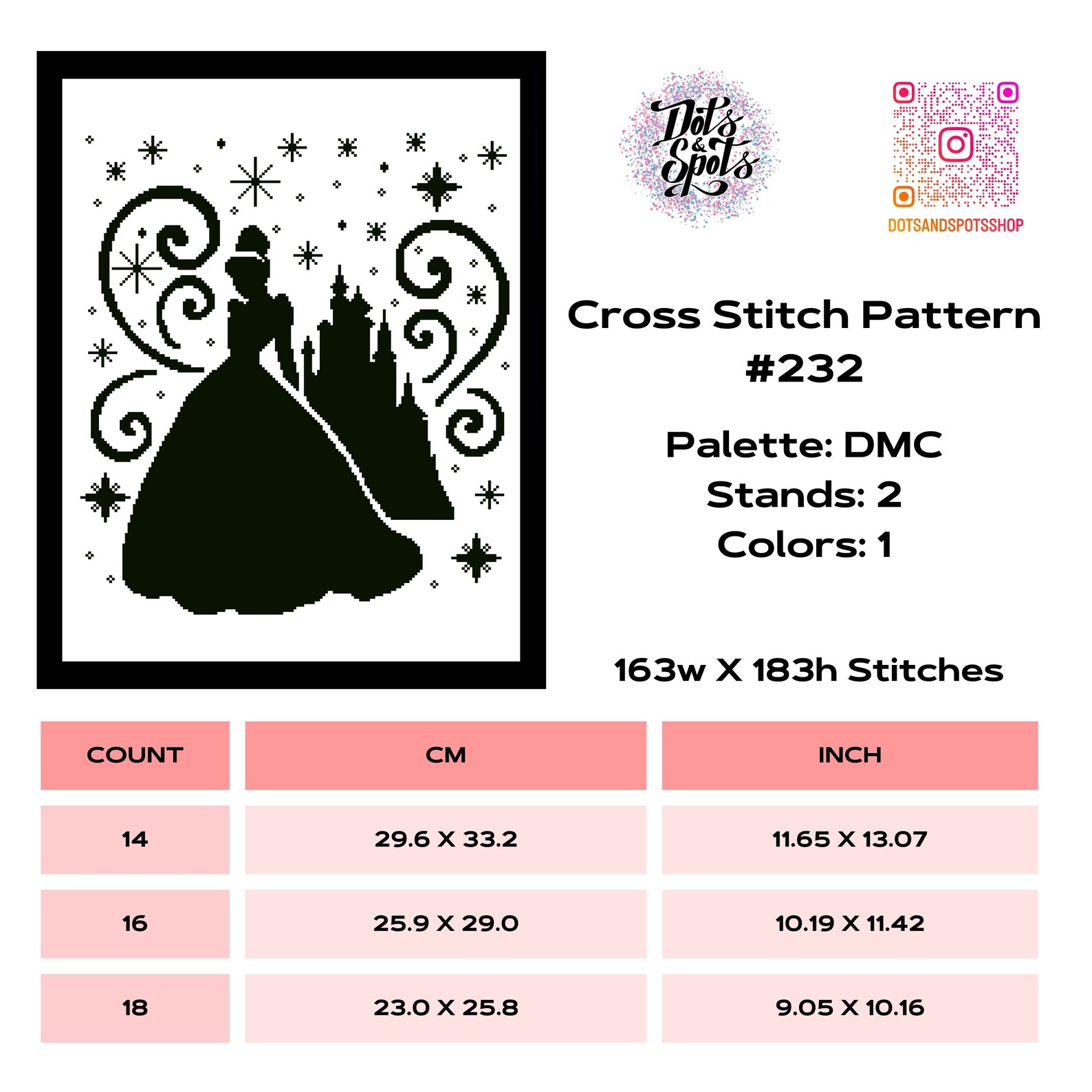 Princess Castle Cross Stitch Pattern: Easy Beginner Embroidery (PDF ...