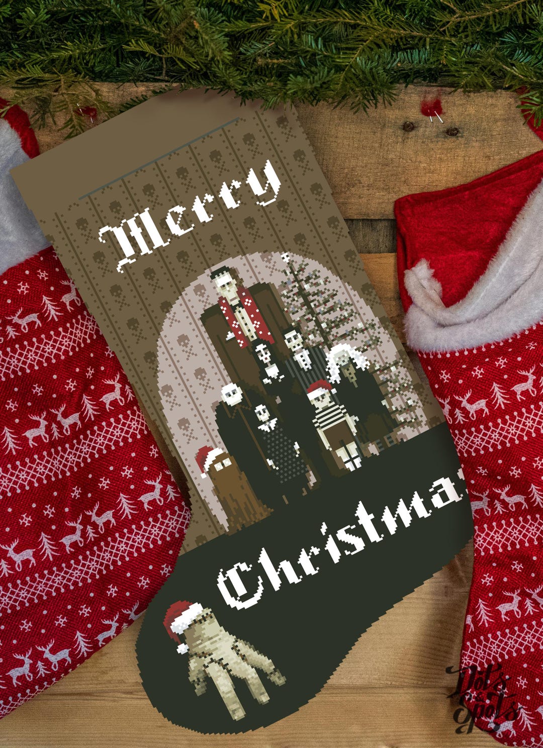 Gothic Christmas Stocking Cross Stitch Pattern: Spooky Holiday ...