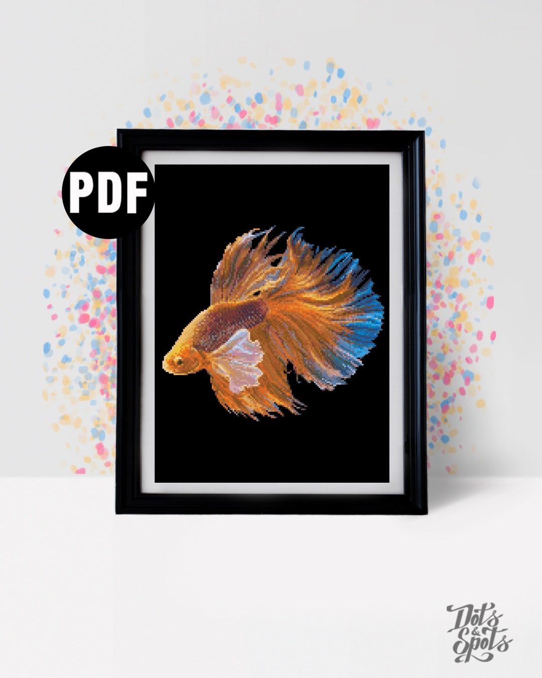 Betta Fish Cross Stitch Pattern: Modern Nature Embroidery (PDF Download ...